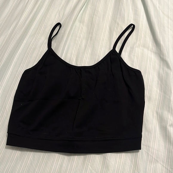 Tops | Basic Black Cropped Tank Top | Poshmark